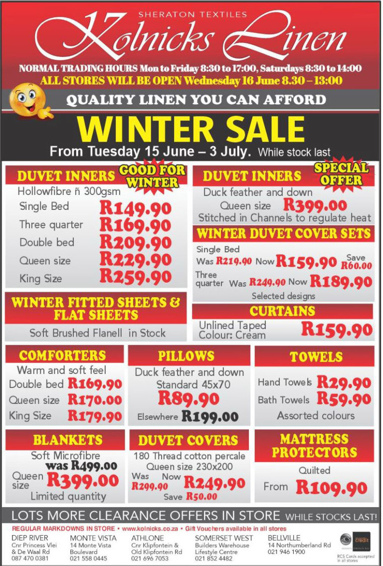 Kolnicks Linen - Diep River | Linen Factory shop | The A-Z of Factory Shops