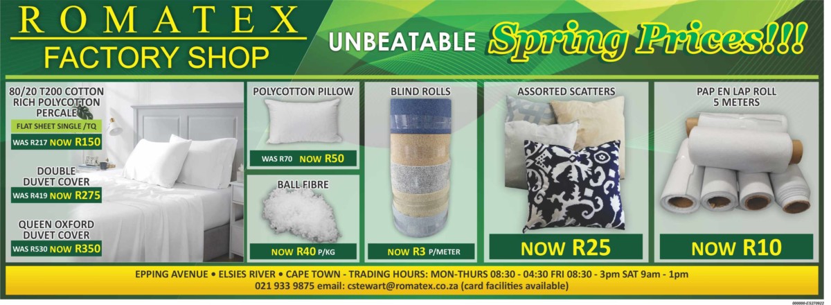 Romatex Home Textiles in Elsies River, Western Cape | The A-Z of ...